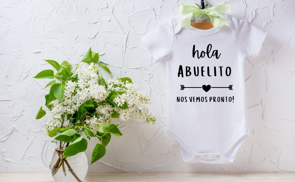 Hola Abuelito Baby Pregnancy Announcement White 0-3 Months