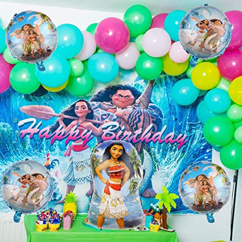 5 Pcs Foil Balloons for Moana Birthday Party Baby Shower Decorations⦠(Moana1)