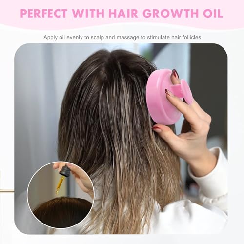 FREATECH 2-Pack Hair Scalp Massager Shampoo Brush, Shower Hair Brush with Long & Flexible Silicone Bristles for Scalp Scrub, Head Massage and Hair Growth, Dandruff Comb Scalp Scrubber Exfoliator