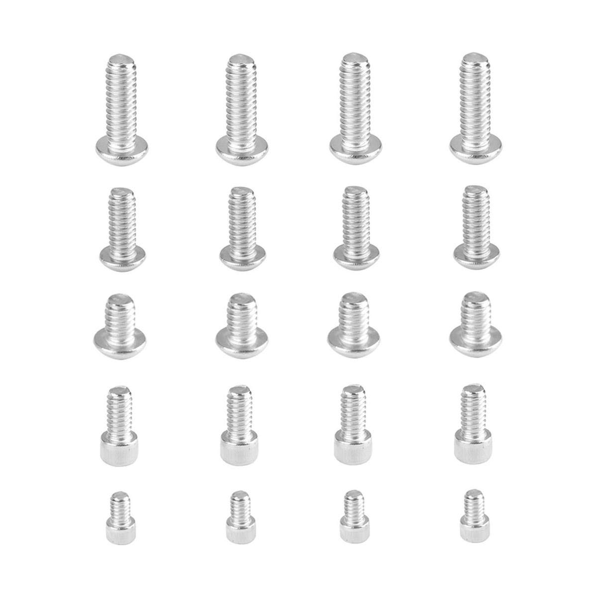 CAMVATE 1/4"-20 Stainless Steel Screw Pack Multiple Types (20 pcs,1/4"-20 /9mm/13mm/16mm/19mm) - 1956
