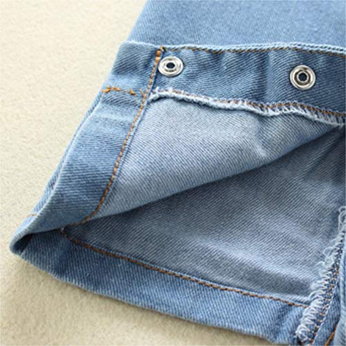 Happy Town Newborn Infant Baby Girls Denim Bodysuit Halter Sleeve Romper Jeans Overalls (Denim, 9-12 Months)