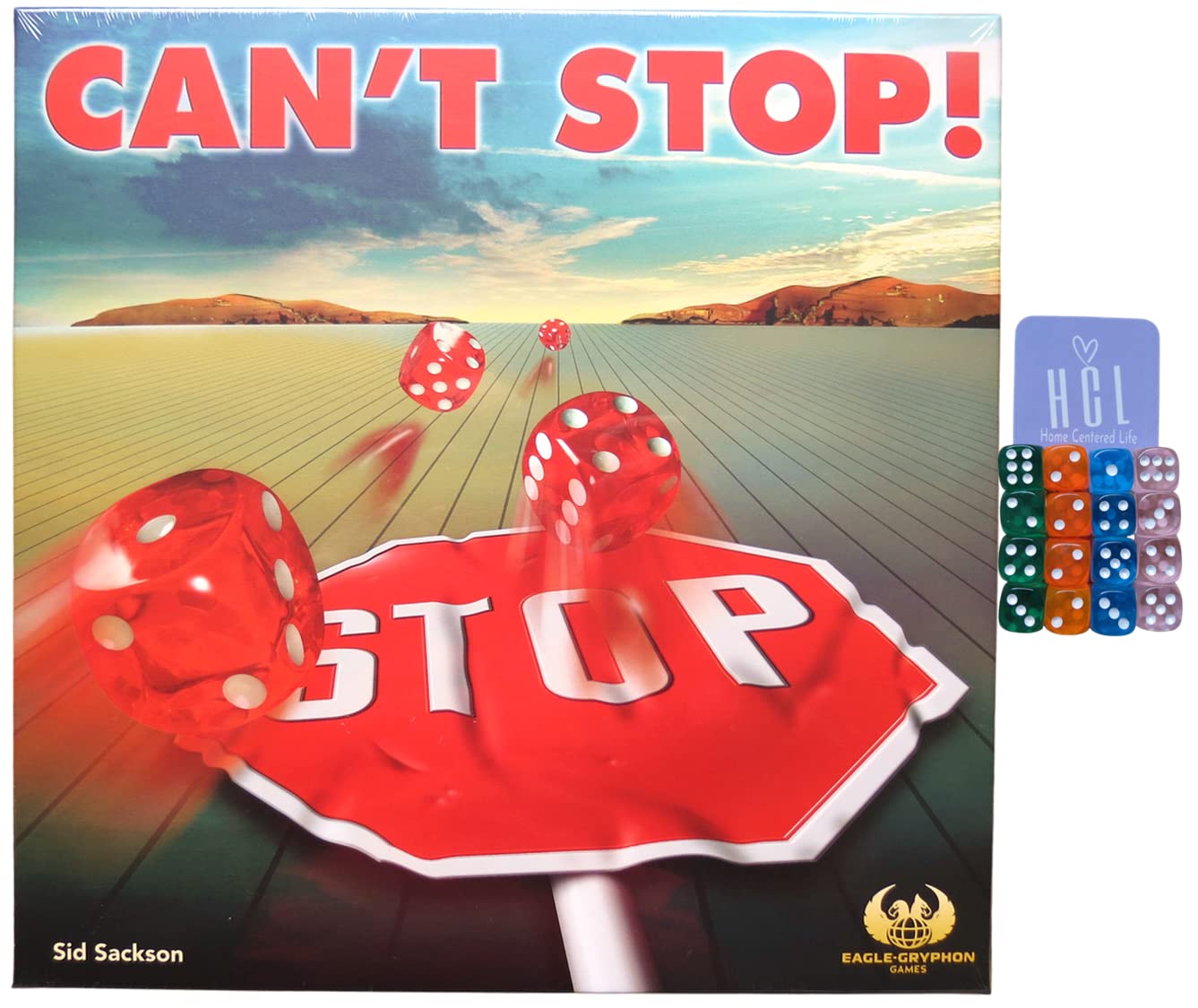Can't Stop, Family Board Game, Fun for Kids, Teens, and Adults Bundled with Three Extra Sets of Dice (Eagle-Gryphon 2021 Edition)