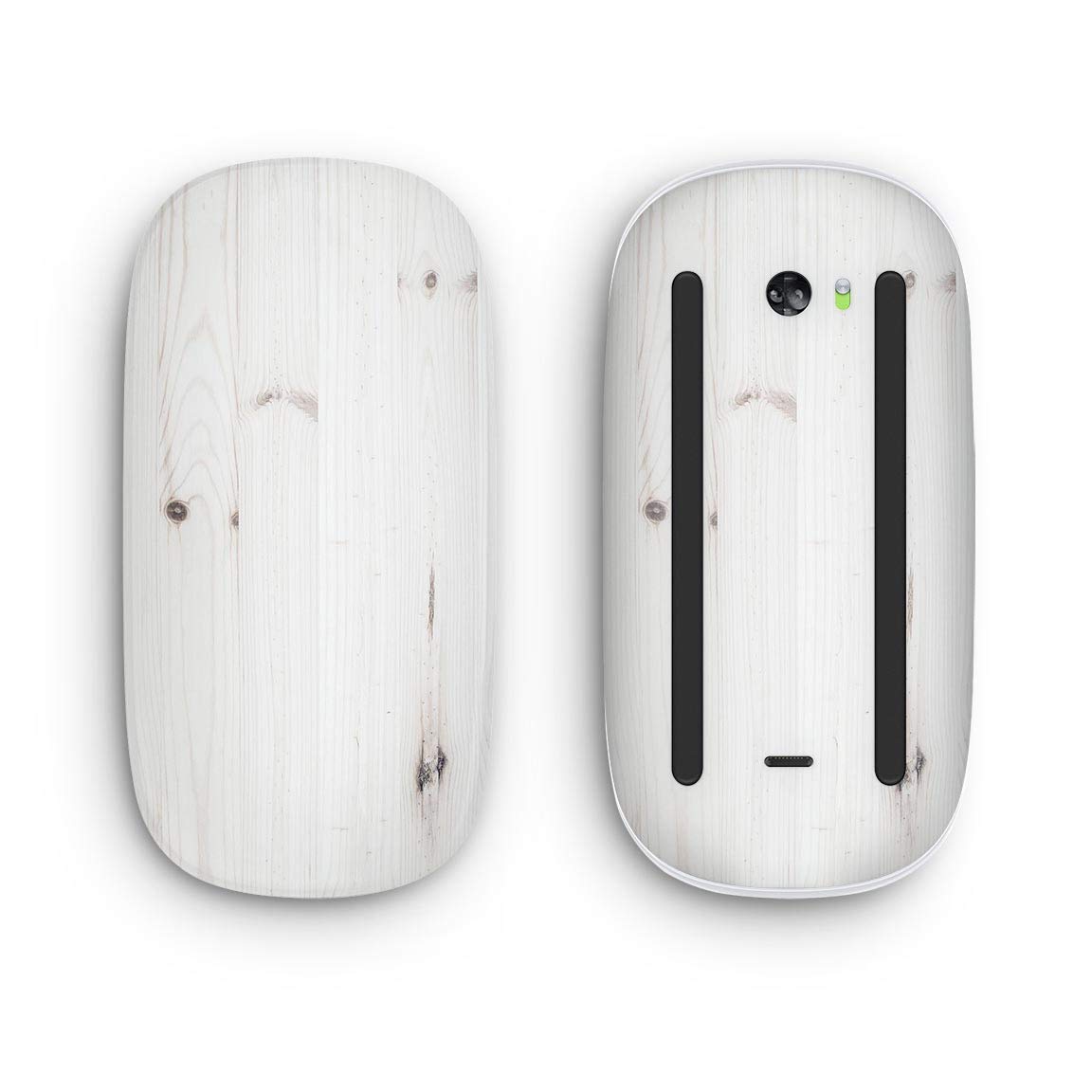 Design Skinz White Vertical Wood Planks Vinyl Decal Compatible with The Apple Magic Mouse 2 (Wireless, Rechargable) with Multi-Touch Surface