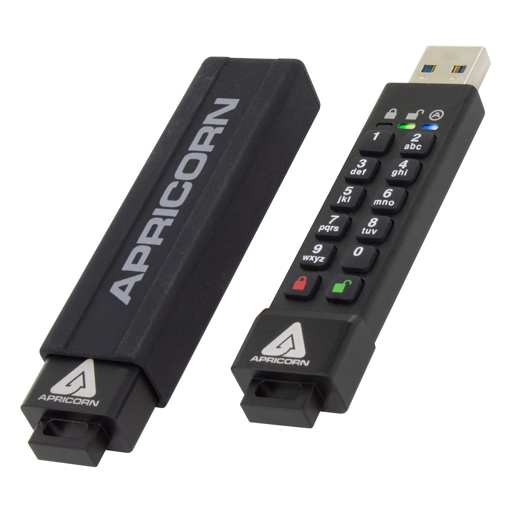 Apricorn Aegis Secure Key 3Z 8GB 256-bit AES XTS Hardware Encrypted FIPS 140-2 Level 3 Validated Secure USB 3.0 Flash Drive (ASK3Z-8GB)