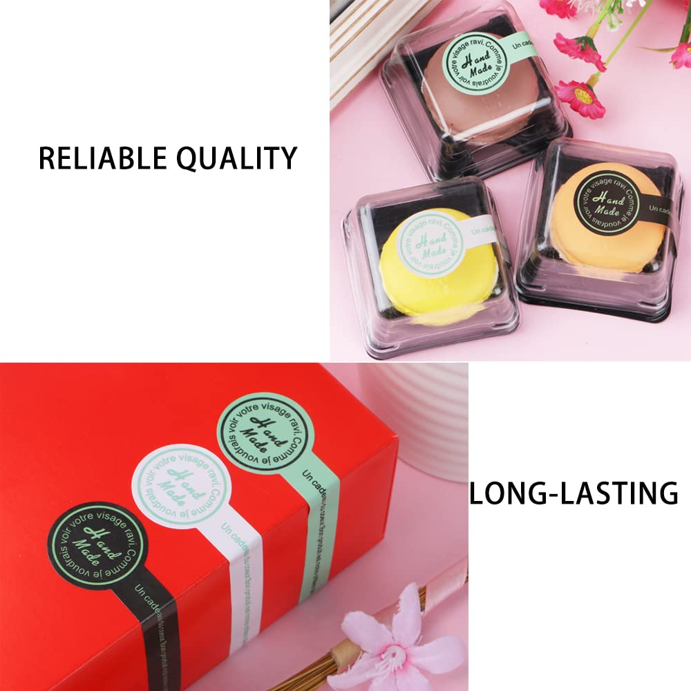375pcs Hand Made Lollipop Sealing Sticker, Self-Adhesive Decorative Labels Retail Package Seal Paper Label for Handmade Baking Craft Arts and More