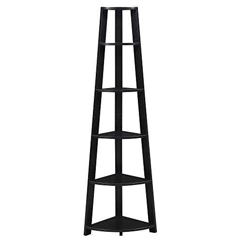 Convenience Concepts Newport 5 Tier Corner Bookcase, Black