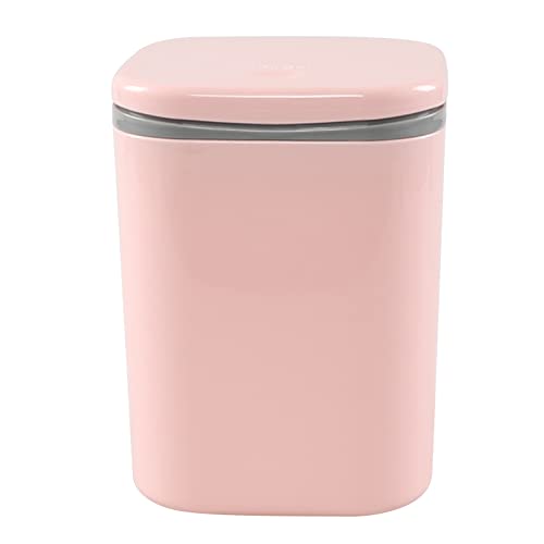 Xowine 0.5 Gallon Plastic Tiny Push-Button Trash Can, Desktop Mini Waste Can, Pink