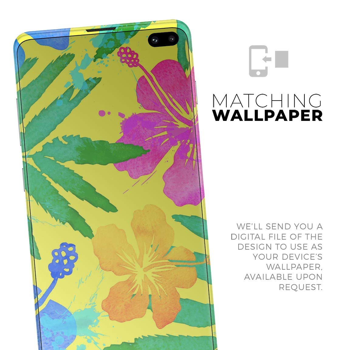 DesignSkinz Tropical Fluorescent v2 Protective Vinyl Decal Wrap Skin Cover Compatible with The Samsung Galaxy S20 (Screen Trim & Back Glass Skin)