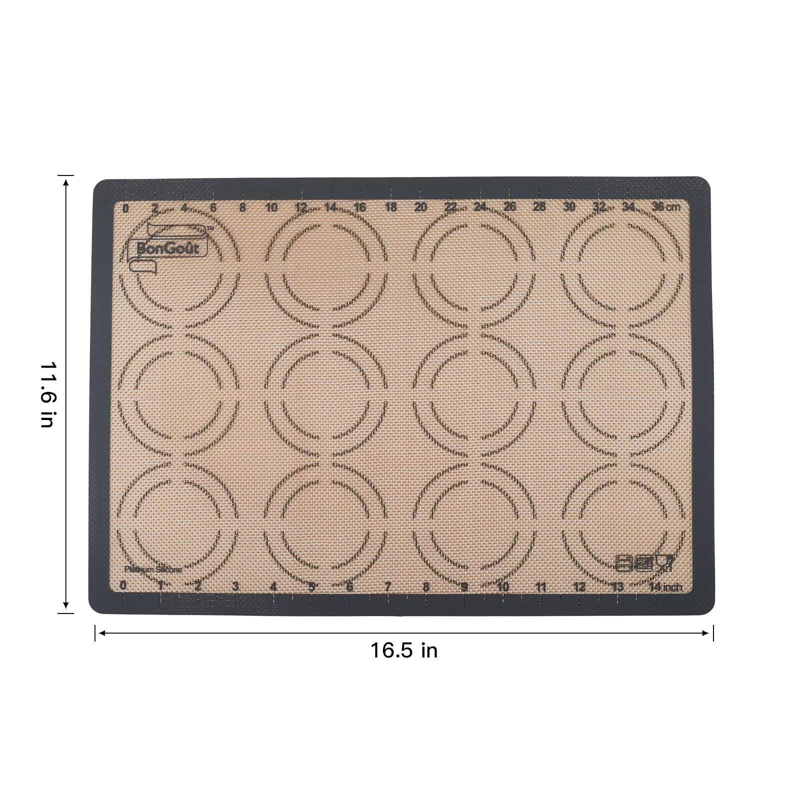 2 Pieces Silicone Baking Mat Set - Non Stick Food Safe, Silicone Fondant Sheet, Non Slip Pastry Mat Easy to Clean