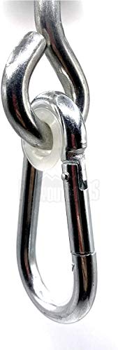 Maky Outdoors Two Swing Hooks & Hangers - Galvanized, Anti-Rust Steel Accessories - Heavy Duty, Quiet Fasteners for Hammocks - Safe, Hanging Kit Hardware - Load Capacity: 600 Lbs Per Anchor - Screw