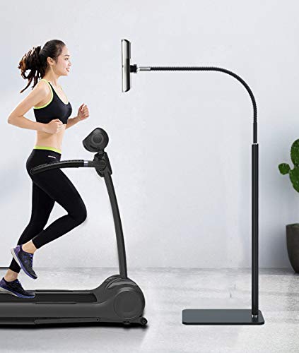 iHOMX Gooseneck Tablet Floor Stand, 360 Degree Rotating Long Arm & Vertical Adjustable Tablet Stand Holder for 4"-12.9" Device, Cell Phone,iPad,Nintendo,eBook Reader (Vertical-Black)