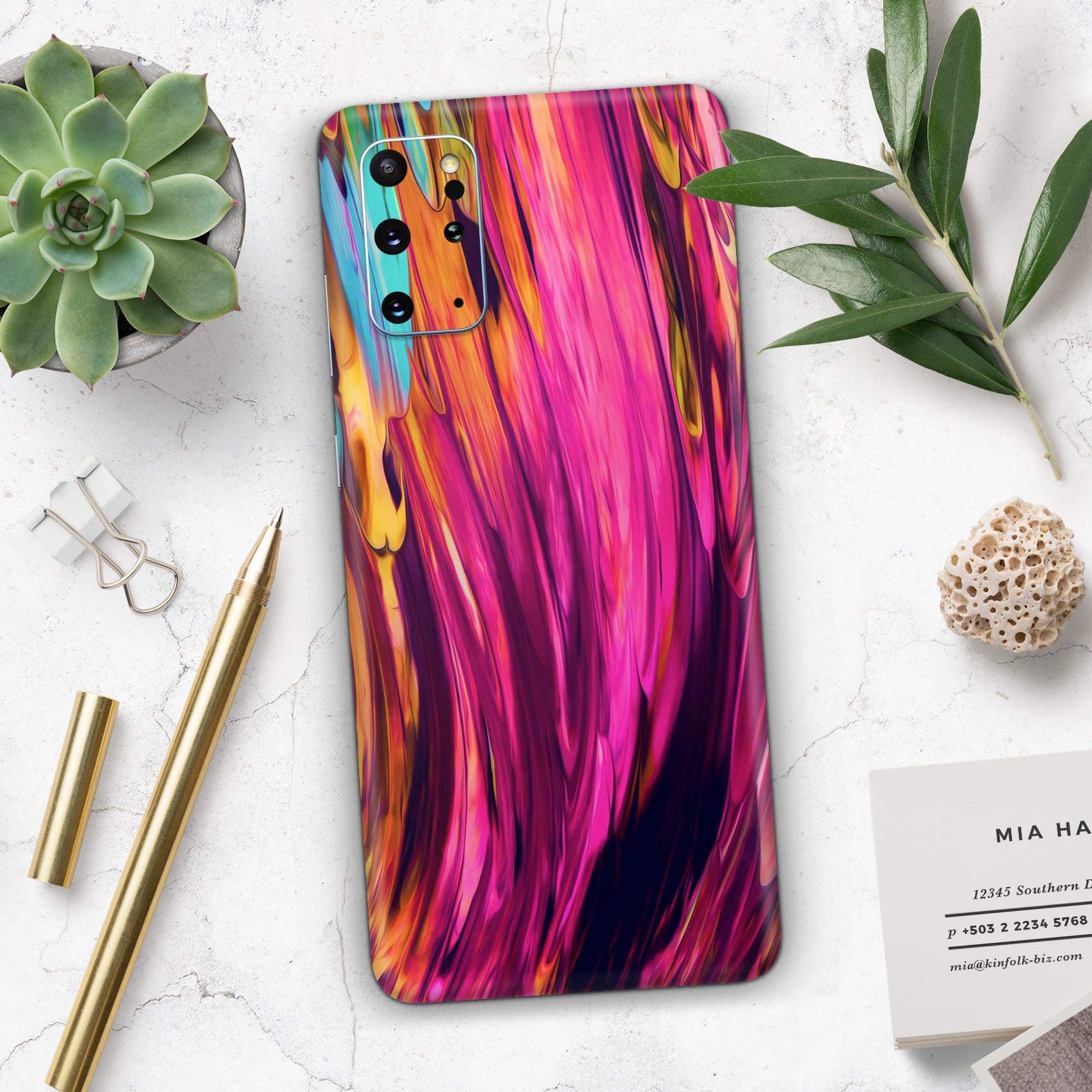 DesignSkinz Blurred Abstract Flow V30 Protective Vinyl Decal Wrap Skin Cover Compatible with The Samsung Galaxy S20 (Screen Trim & Back Glass Skin)