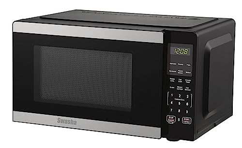 Countertop Microwave Oven, 0.9 cu. ft. Digital Microwave Oven with Turntable Push-Button Door, Child Safety Lock, Stainless Steel Microwave Oven,900 Watts