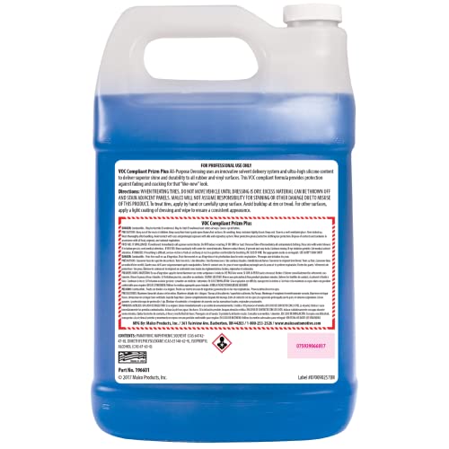 Malco Prizm Plus All-Purpose Dressing – Ultra High Silicone Formula Gives Superior Shine and Durability to Interior Rubber and Vinyl Surfaces/Protects Against Fading and Cracking/1 Gallon (196601)