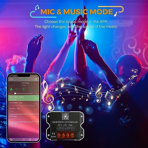 BEAMNOVA RGB Commercial Storefront Light Kit 40Ft Window Lights Modules with Remote, Bluetooth Control Box DC 12V Power Supply Transformer Adhesive Waterproof Outdoor Strip Lights
