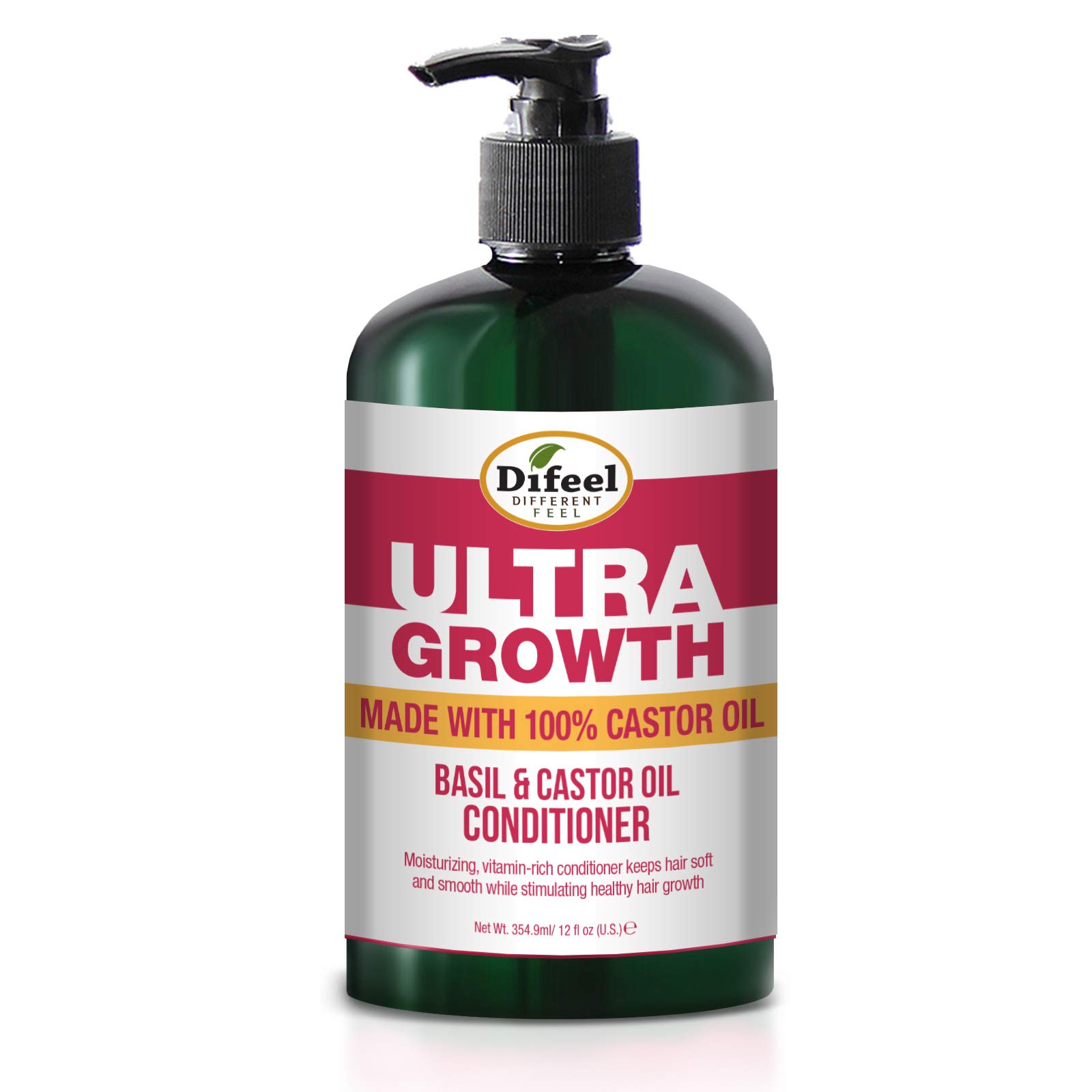 Difeel Ultra Growth Shampoo and Conditioner Set - Includes 12 oz Each of Shampoo and Conditioner, Promotes Growth, Ideal for Thinning Hair, Basil Scent, 2 Count