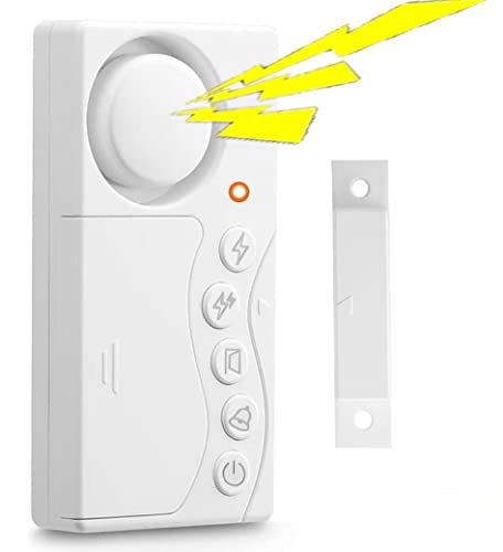 Fridge Door Alarm with Delay Upgrade 3/15/30/60 Seconds Security Window/Door Alarm for Home Safety Loud 108dB Freeze Door Open Chime Refrigerator Alert (1 Set)