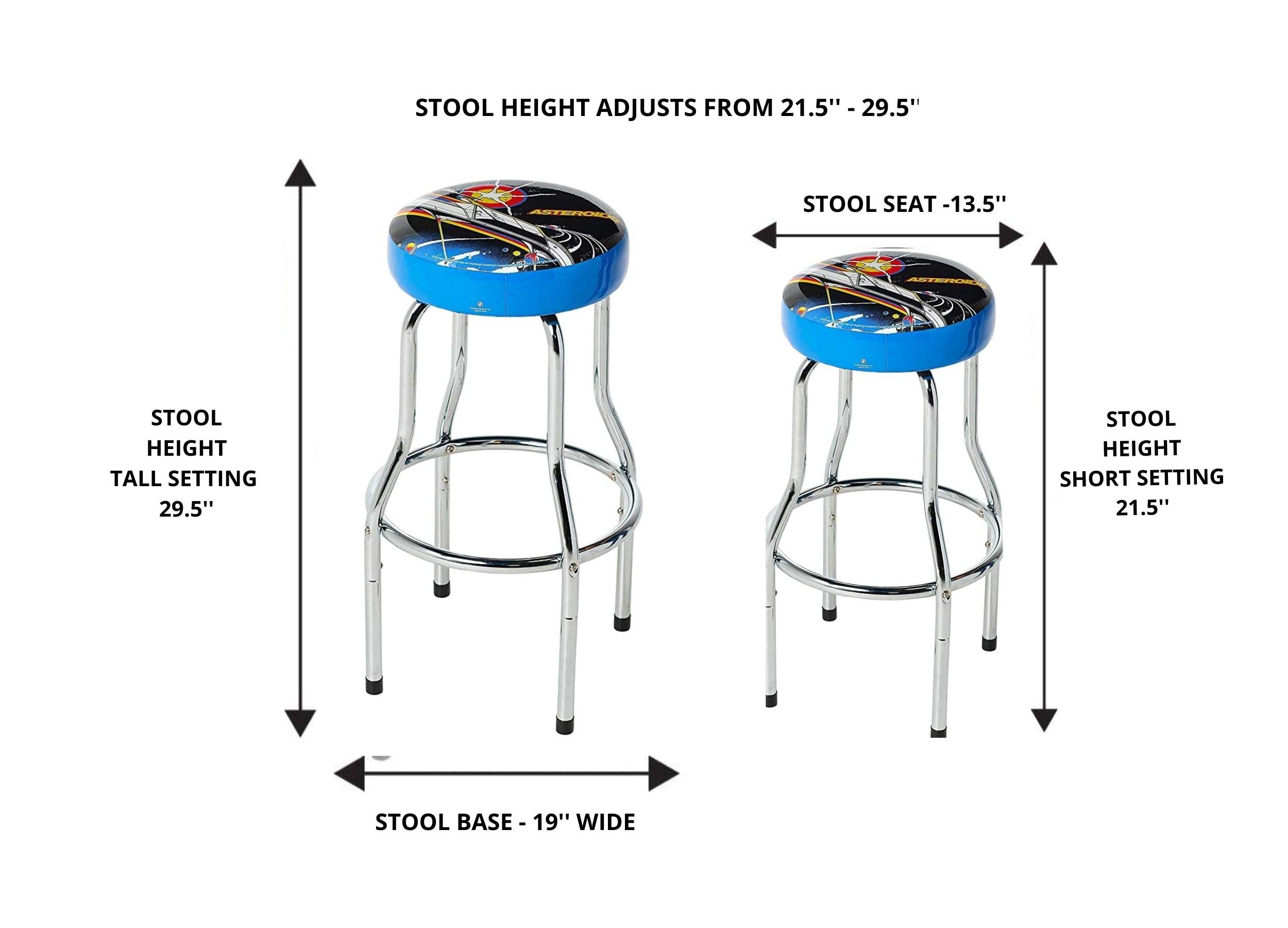 ARCADE1UP Asteroids Adjustable Stool, 21.5" to 29.5" - Electronic Games