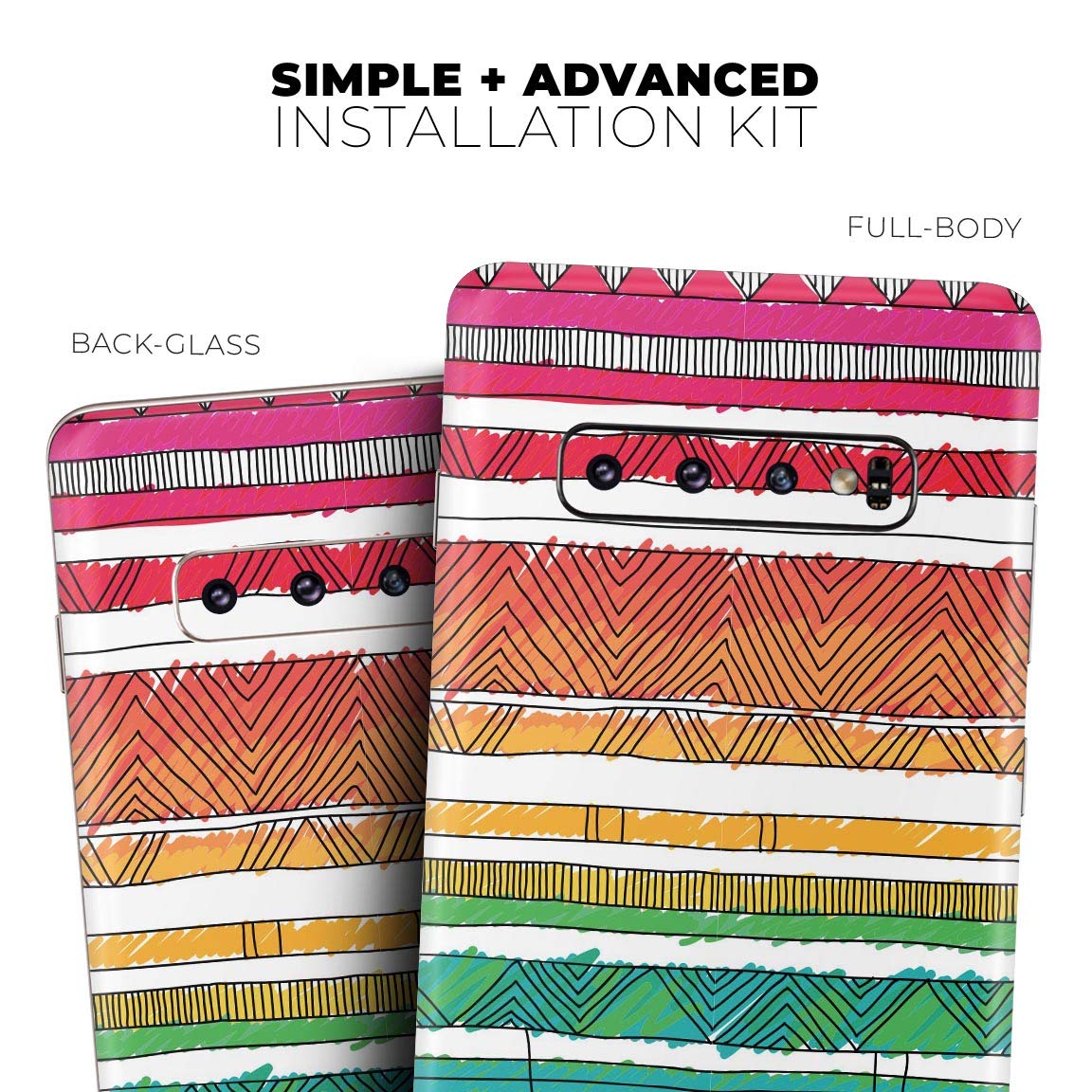 DesignSkinz Crayon Colored Doodle Patterns Protective Vinyl Decal Wrap Skin Cover Compatible with The Samsung Galaxy S20 (Screen Trim & Back Glass Skin)