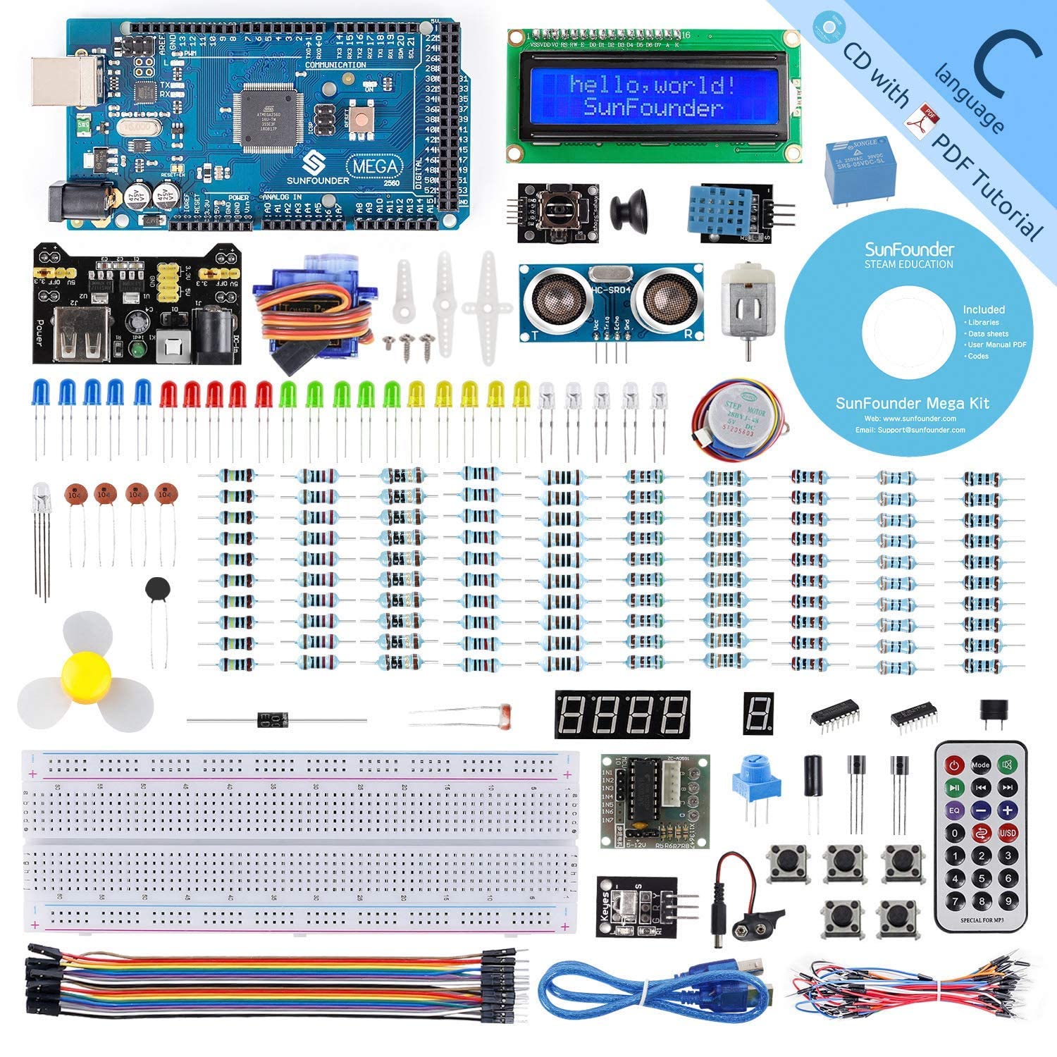 SunFounder 2560 R3 Project Super Starter Kit with 2560 Controller Board and R3 Controller Board