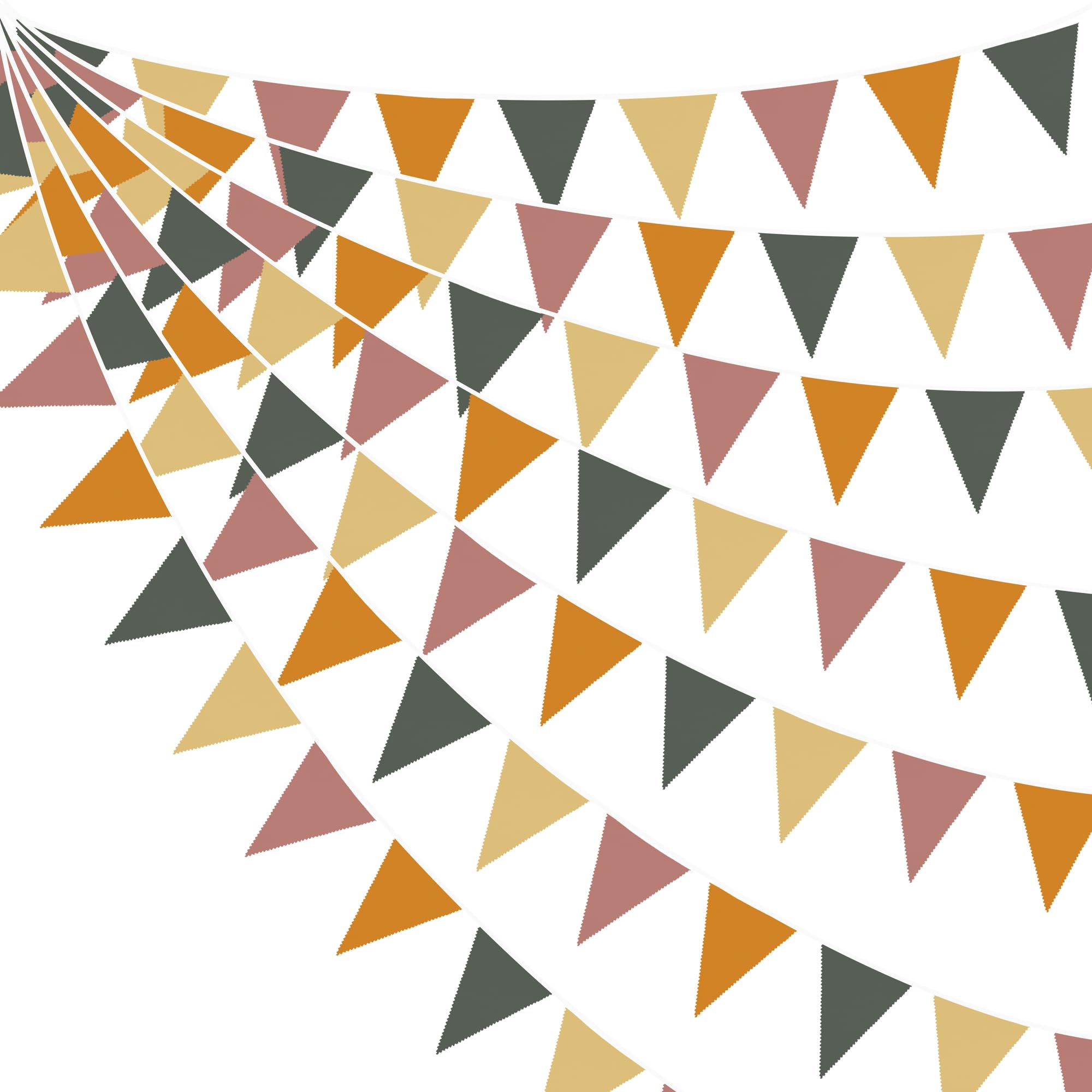 32Ft Fall Party Decorations Retro Colored Fabric Triangle Banner Flag Pennant Bunting Garland Streamers for Fall Birthday Baby Shower Autumn Thanksgiving Day Outdoor Garden Party Decor