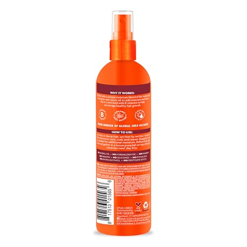 Cantu Comeback Curl Next Day Curl Revitalizer Mist with Shea Butter for Natural Hair, 12 fl oz (Packaging May Vary)