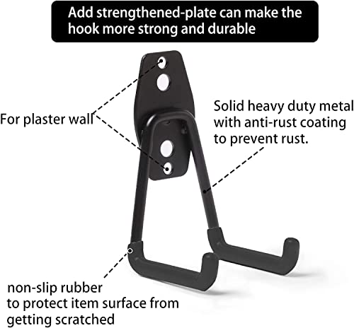 NETWAL Garage Hooks Heavy Duty 12 Pack, Steel Wall Mount Utility Double Hooks &Tools Hangers for Organizer,Ladders,Bicycles,Garden Tools-Orange