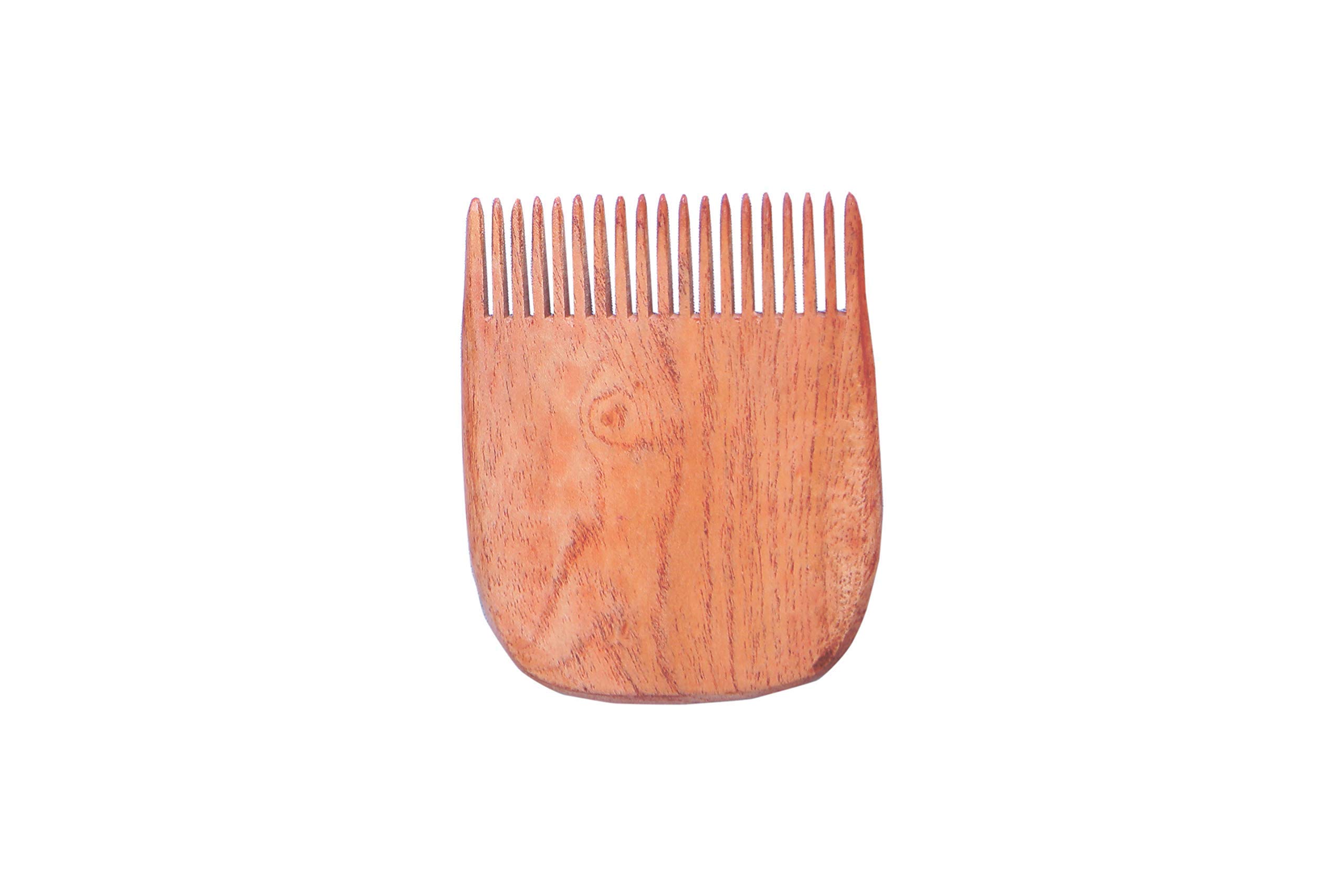 Village Handwork 100% Organic Neem Wooden Beard Comb for Men on single wood | Top Pocket Coarse Teeth Comb Easy to hold for Grooming Beards & Mustaches | Use with Oil and Gels for Keeping neat & Tidy