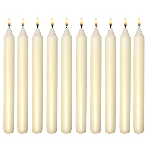 7 Inch Ivory Taper Candles 6 Hour Burning Candle Decorate Your Dinner Wedding Table DriplessĀ and Smokeless Candle Unscented Fits Most candlesticks -20 Pack Household Candles