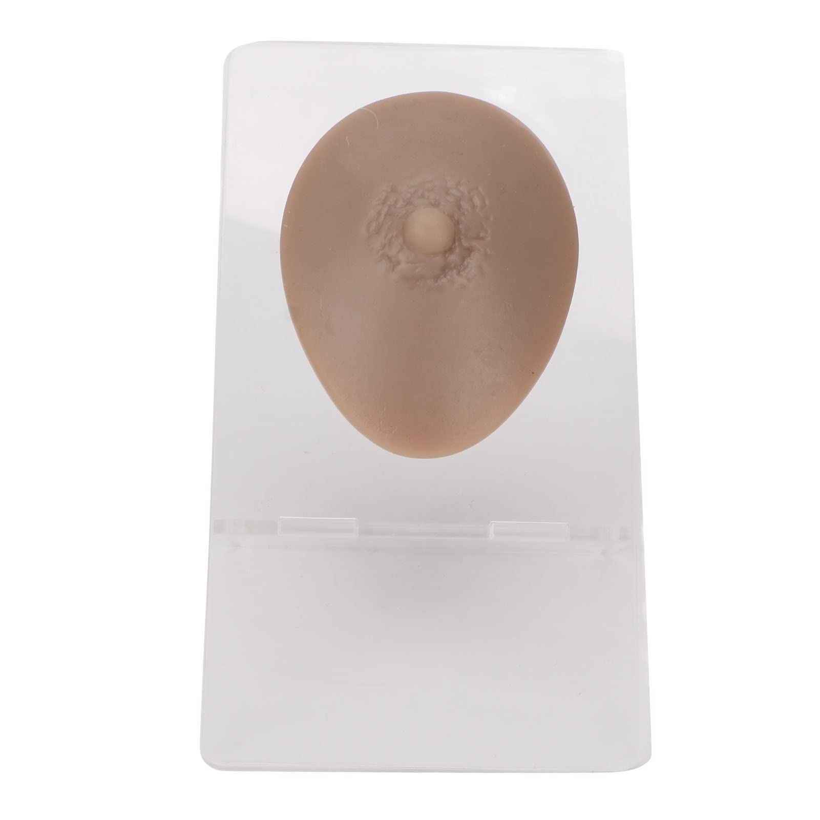 3D Nipple Model, Single Soft Silicone Elastic Simulation Reusable Model with Holder, Simulation Soft Flexible Nipple Display Props for Body Piercing Practice and Jewelry Display (Light Skin Colour)