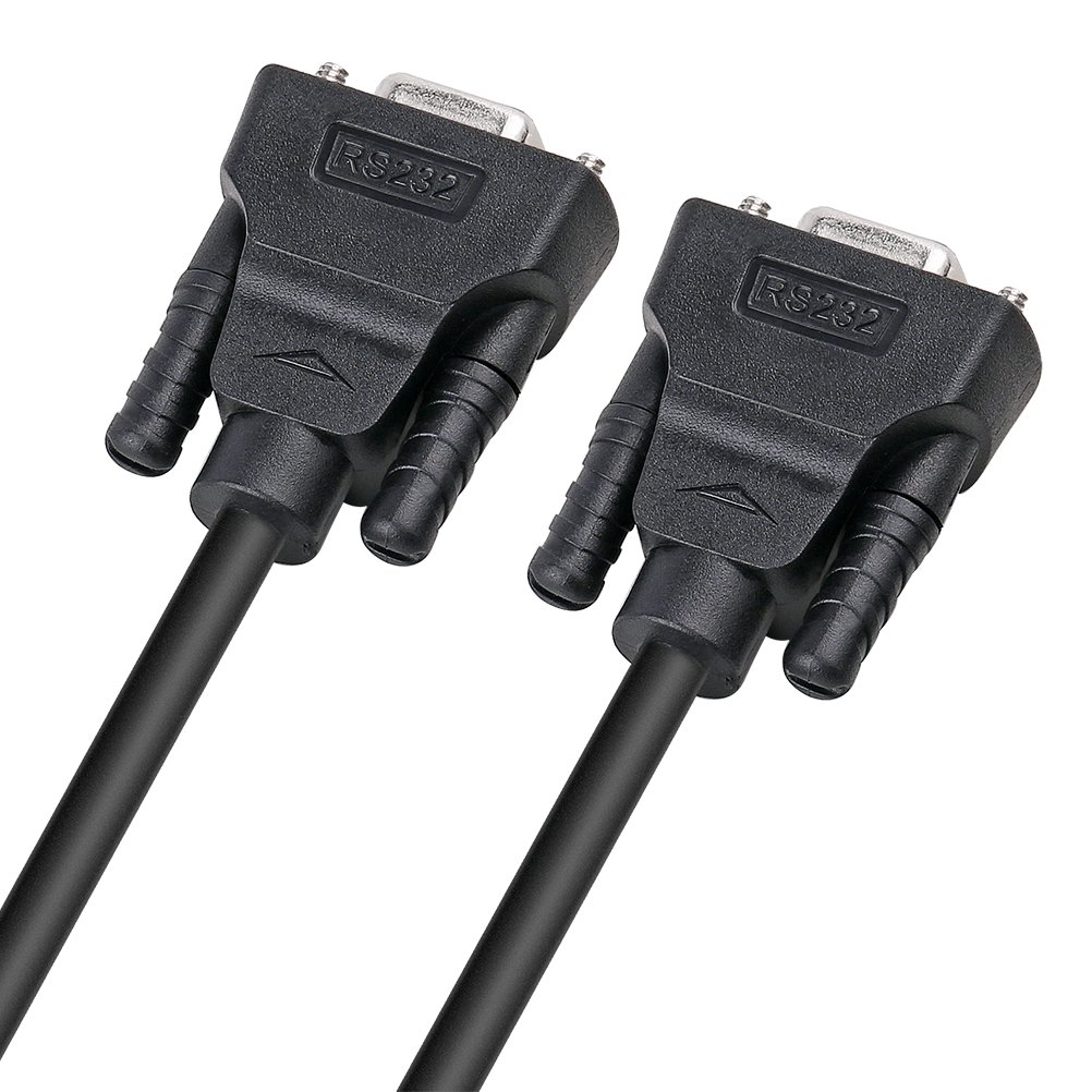 DTech DB9 RS232 Serial Cable Female to Female Null Modem Cord Full Handshaking 7 Wire Crossover for Data Communication (1.5 Feet, Black)