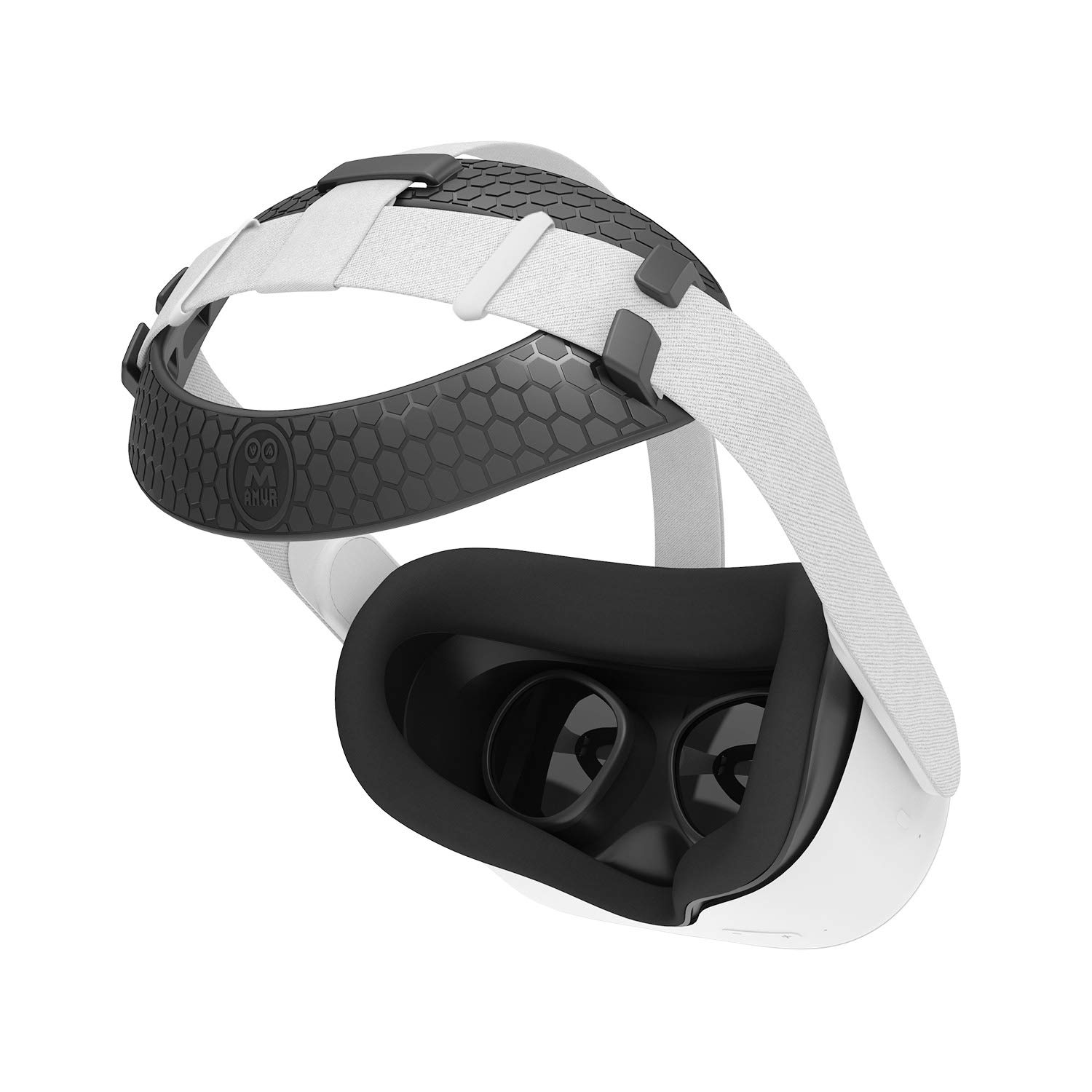 AMVR Head Strap Attachment for Oculus Quest 2, Soft TPU Elite Strap Back Pad VR Accessories Compatible with Meta Quest 2, Reduce Head Pressure to Enhance Comfort and Game Experience( No Strap, Black)
