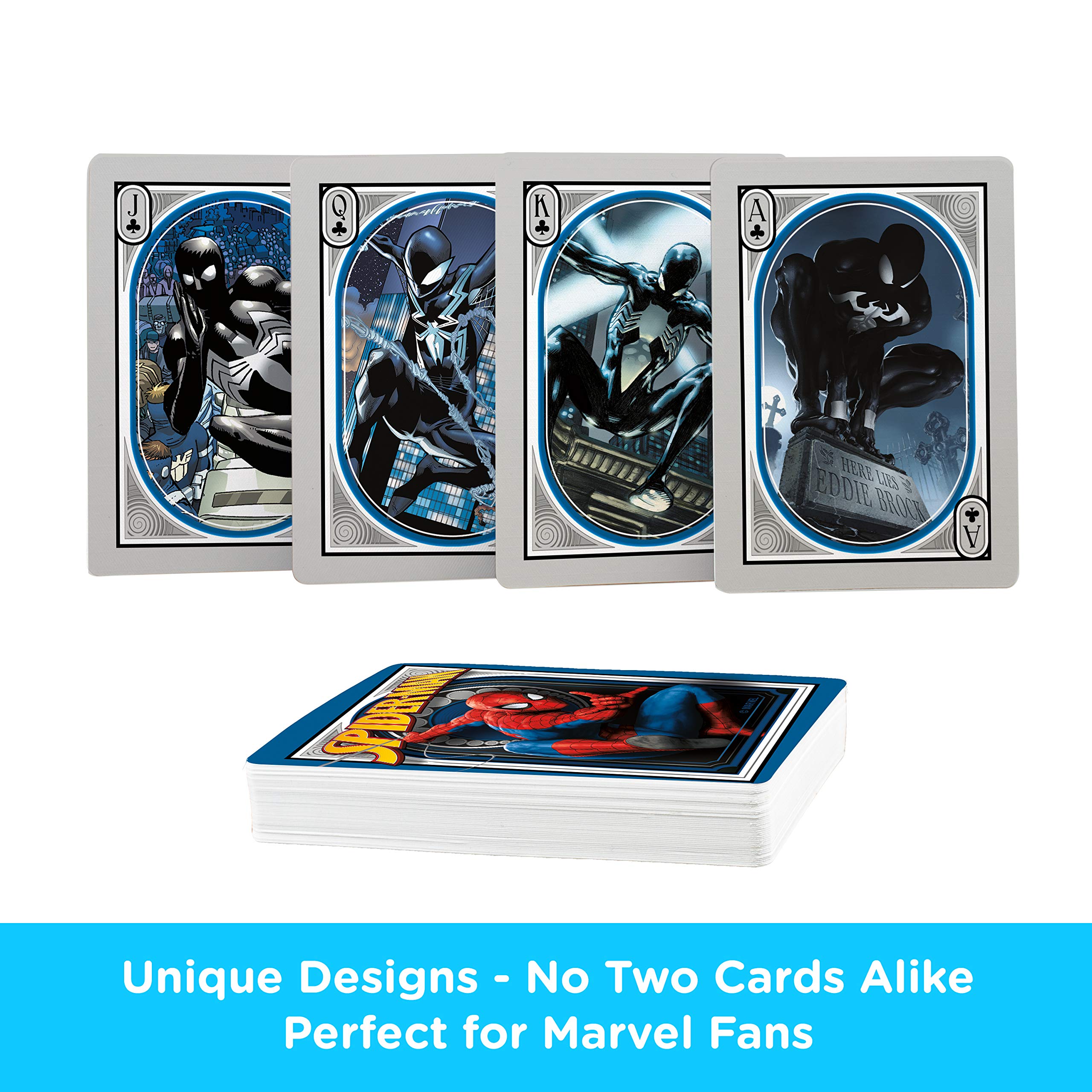 AQUARIUS Marvel Spider-Man Playing Cards - Spiderman Themed Deck of Cards for Your Favorite Card Games - Officially Licensed Marvel Comics Merchandise & Collectibles - Poker Size