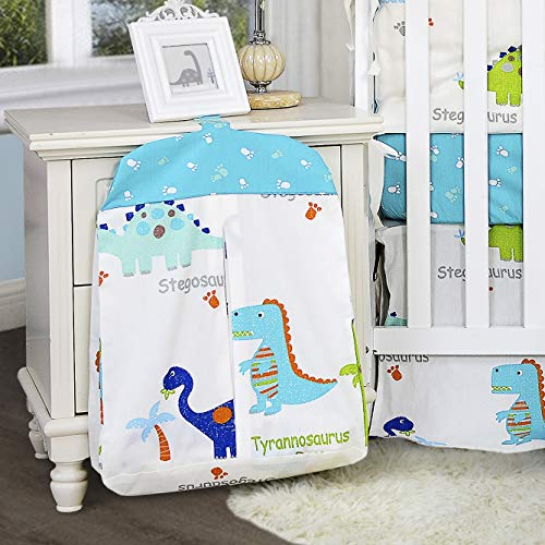 Brandream Baby Diaper Bag Boys Dinosaur Diaper Stacker Cute Aniaml Baby Crib Nursery Hanging Diaper Stacker, 100% Cotton