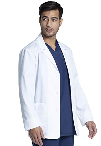 Cherokee Men Scrubs Lab Coat 30" Consultation CK401, L, White