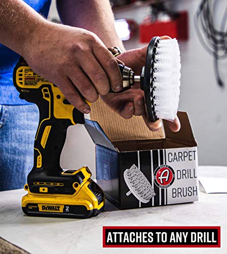 Adam's Carpet Drill Brush Combo - A Cleaning Tool Attachment for Scrubbing/Cleaning Carpet, Upholstery, Leather Seats & Chairs, Floor Mats, Trunk, Furniture, Interior Boat, RV & Car Accessories