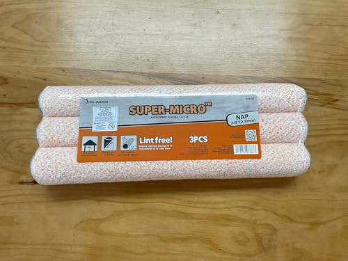 ROLLINGDOG 18 Inch Paint Roller Covers -18 Microfiber Paint Rollers for Ceiling,Wall,Floor,Decks Painting (Pack of 3, 3/8" Nap)
