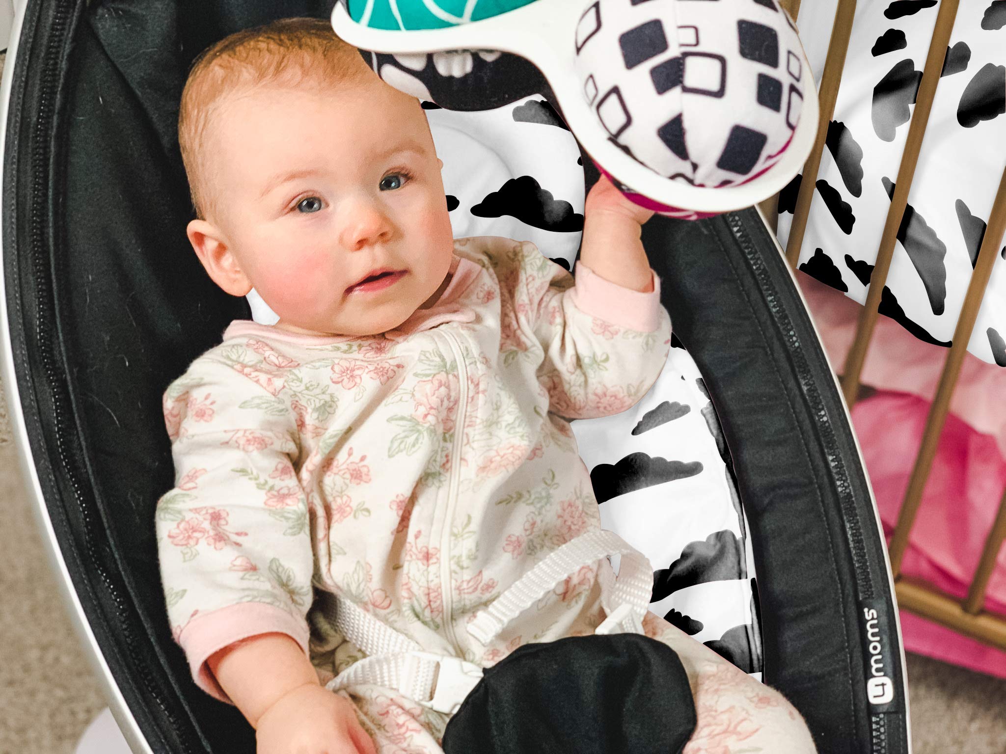 Infant Insert Compatible with 4Moms Mamaroo & Rockaroo – Car Seat Insert 2 Pack – Reversible Infant Car Seat Insert – Rockaroo & Mamaroo Newborn Insert – Soft Plush Minky Car Seat Head Support Insert