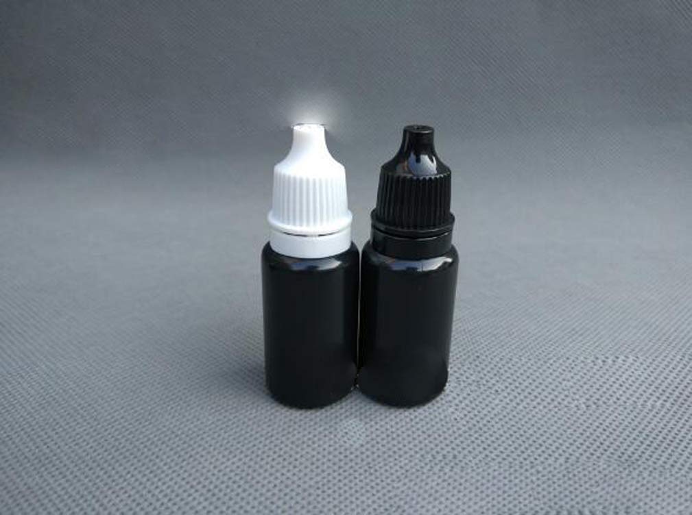 FZBNSRKO 50pcs 10 ml Black Plastic Empty Squeezable Dropper Bottles Eye Liquid Dropper Bottles with Muti-Color Caps