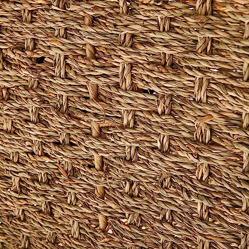 Amazon Brand β Rivet Modern Woven Seagrass Storage Organizer Basket Set - 3-Pack, Natural & Black