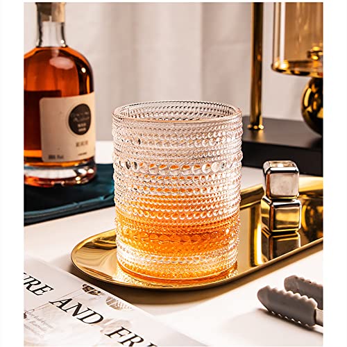 Amzcku Vintage Drinking Glass Set of 6 Kitchen Glasses Cup(13 OZ),for Water,Cocktail,Milk,Juice and Beverage.…