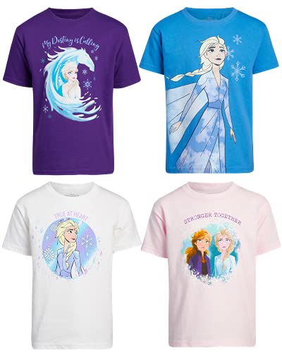 Disney Girls’ Minnie Mouse T-Shirt – 4 Pack Cute Minnie Mouse Short Sleeve Shirts – Minnie Mouse Tee Gift Set for Girls, 2T-8, Size 4T, Frozen