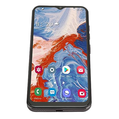 5G Mobile Phone, Black Unlocked Smartphone 100β240V Front 8MP Rear 16MP 6GB RAM 256GB ROM 6.5in HD Screen for Texting (US Plug)