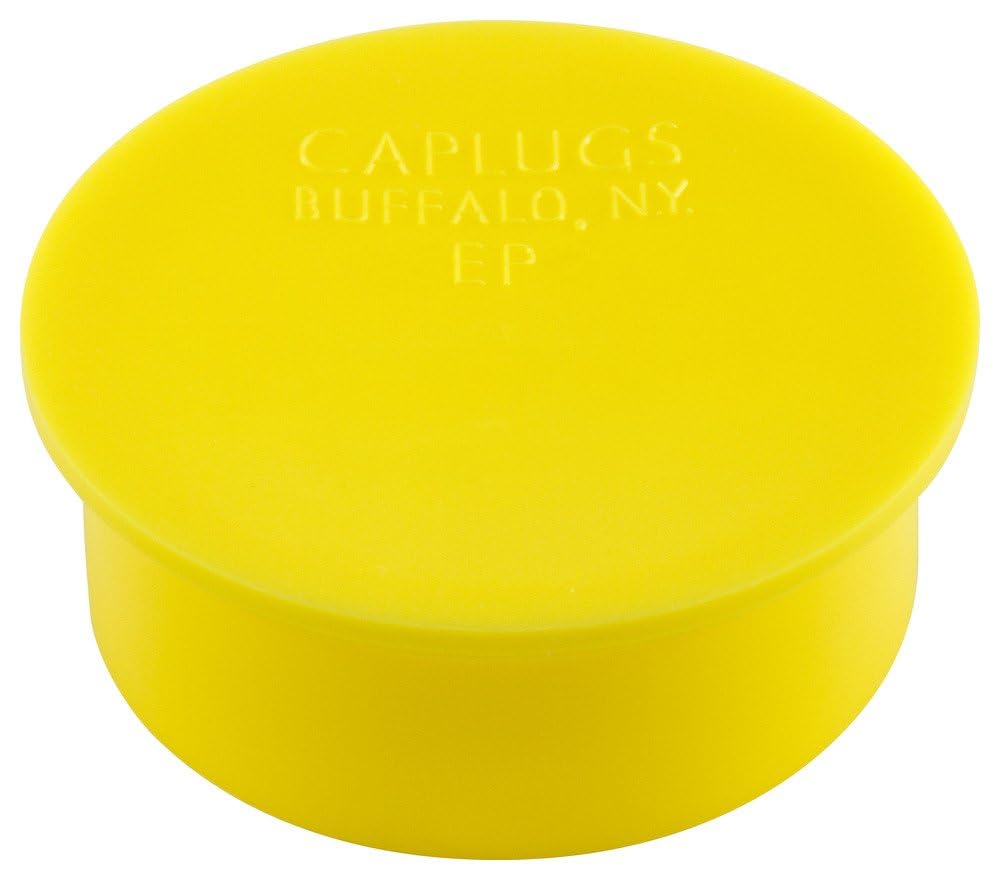 Caplugs EP-16 EP Series â Plastic Plug for Threaded Connectors, 500 Pack, Yellow LD-PE, Nominal Thread Size 1"-20 Flanged, Dust & Impact Protection, Fit Smooth Cylindrical Surfaces, Easy Removal