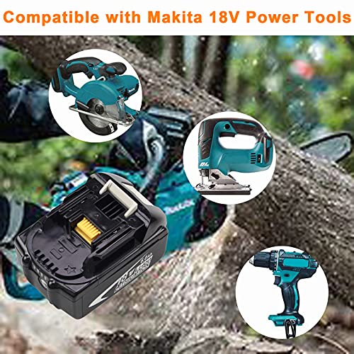 2 Packs 18 Volt 6.0Ah Lithium BL1860B Replacement Battery Compatible with Makita 18V Battery LXT BL1815 BL1820 BL1830 BL1840 BL1845 BL1850 with LED Inidcator
