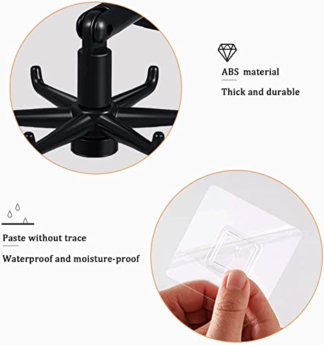 4pcs 360° Rotating Folding Self Adhesive Hooks with 180° Vertical Flip Claws for Bathroom Kitchen Office Towel (2 Black + 2 White)