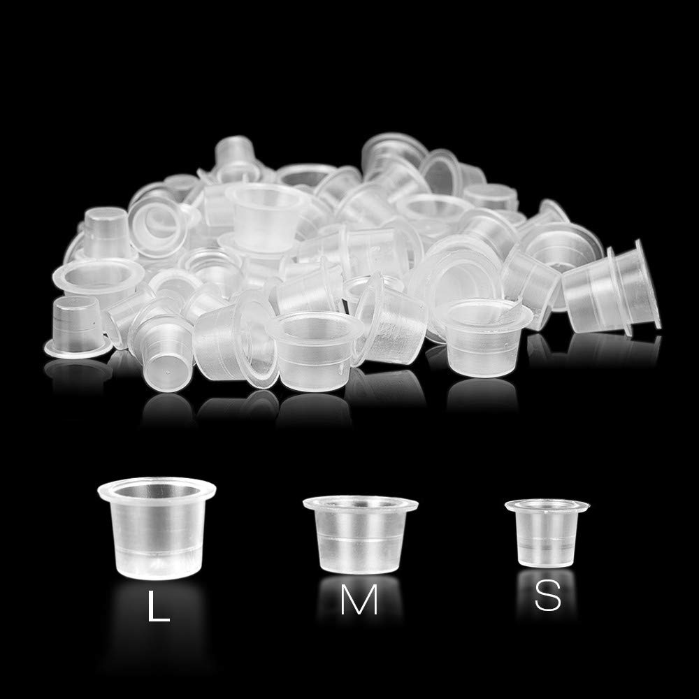 Jconly Tattoo Ink Caps - 1000Pcs Disposable Plastic Pigment Tattoo Ink Caps Cups for Tattoo Ink, Tattoo Supplies(Medium #13)…