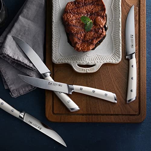 Cangshan S1 Series 1020366 German Steel Forged 4-Piece Steak Knife Set, 5-Inch Straight-Edge Blade
