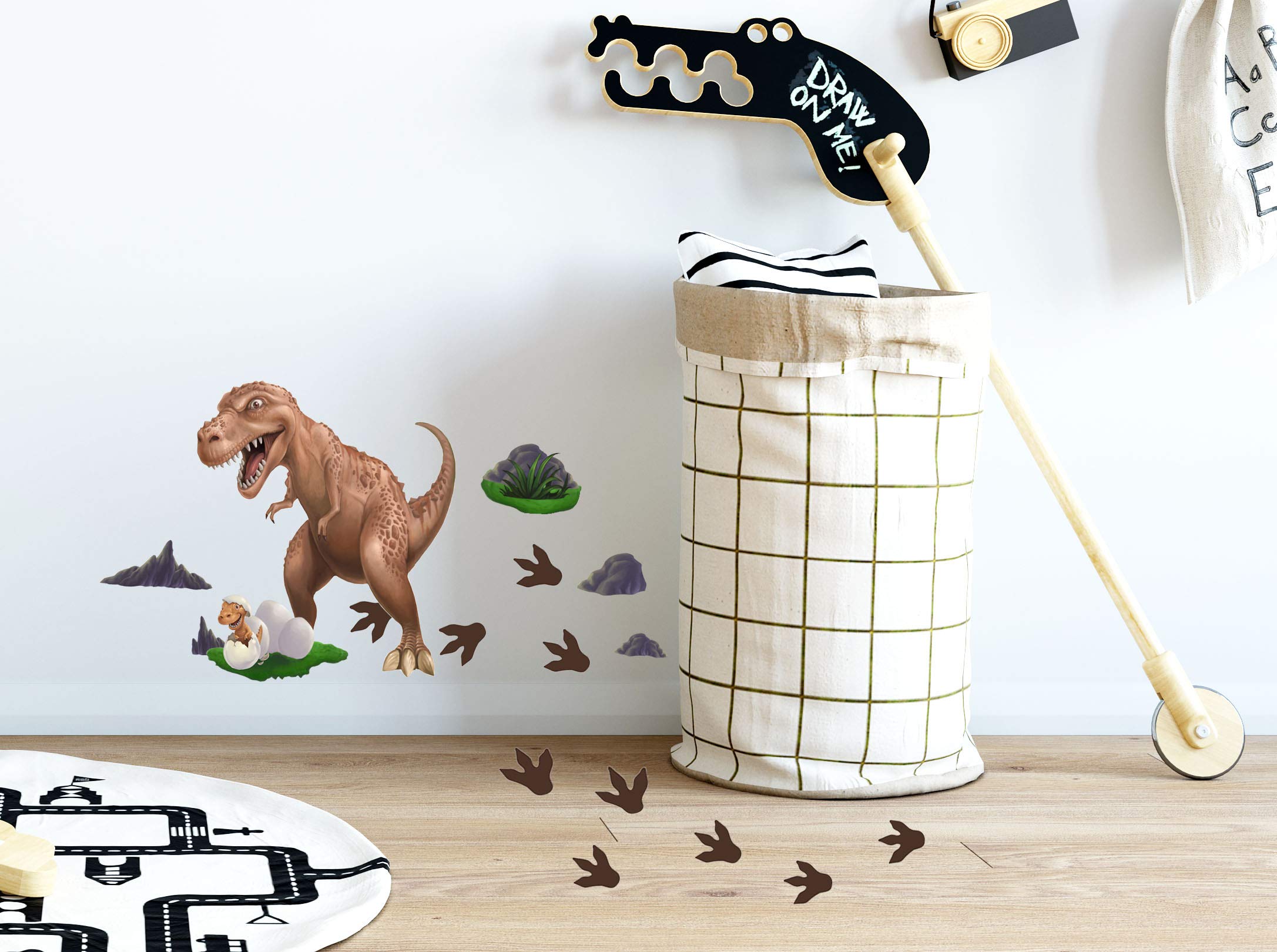 Dinosaur Wall Decals β Dino Decor Art Stickers for Boys & Kids Bedrooms, Playroom Murals & Decorations (T-Rex & Baby)