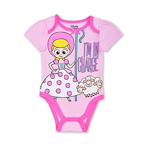 Disney Toy Story Girls’ 5 Pack Short Sleeve Bodysuit for Newborn and Infant – Pink/Blue/White/Grey